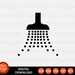 Shower Icon SVG - Showerhead Water Spray Rinse Rain Faucet Black White ...