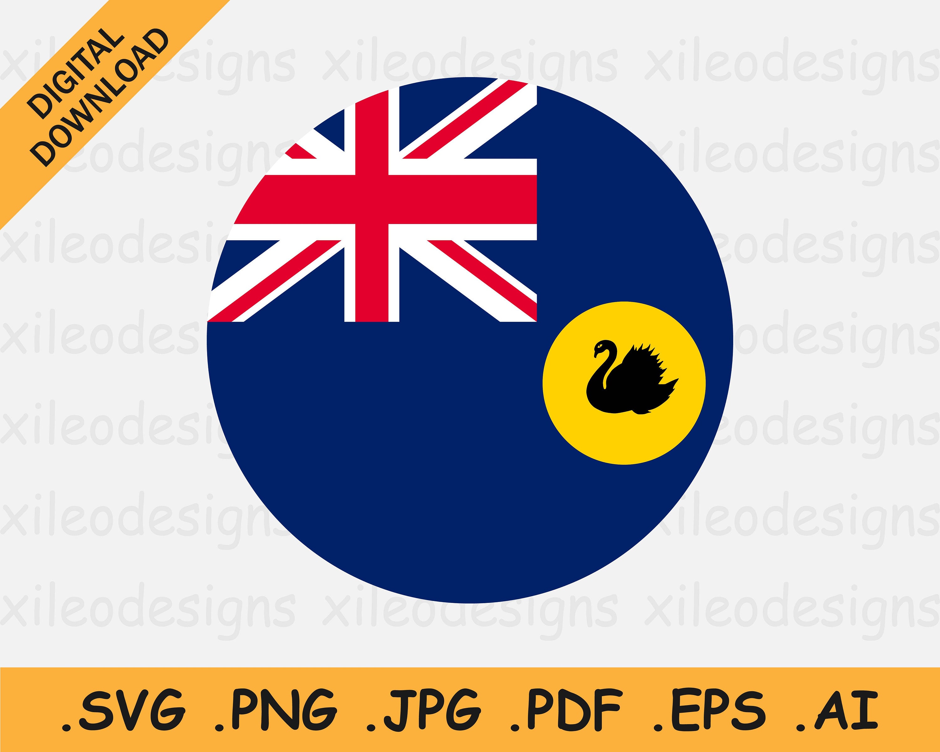 Western Australia SVG Round Flag SVG Cricut Cut File WA | Etsy