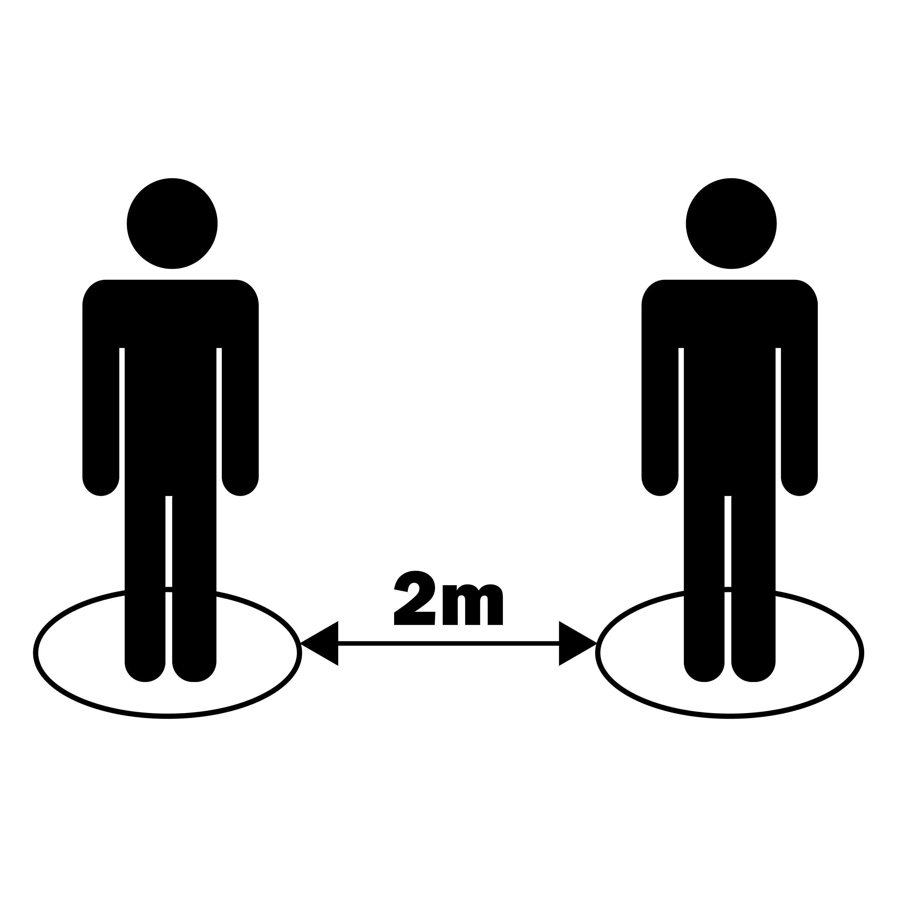 Social Distancing Guidelines 2m Two Meters 2 m Apart Distance | Etsy