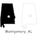 Montgomery Alabama AL State Capital City Border Map US USA - Etsy
