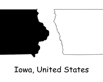 Iowa Map Clipart - Etsy