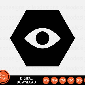 Hexagon Eye Icon SVG Look See Vision See Spy Eyeball Png Jpg Eps Ai Pdf ...