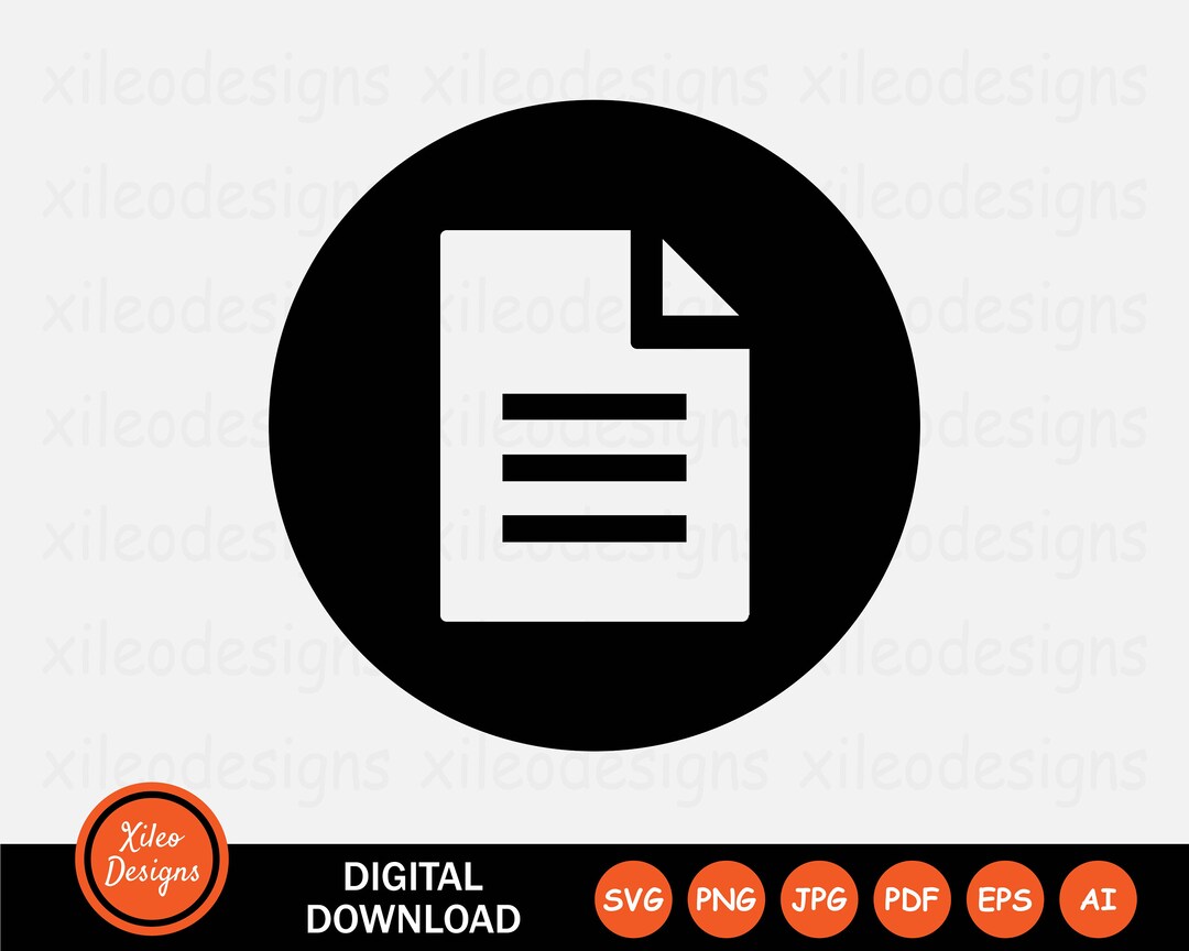 File Document Round Icon SVG Circle Text Page Paper Doc Sign Symbol ...