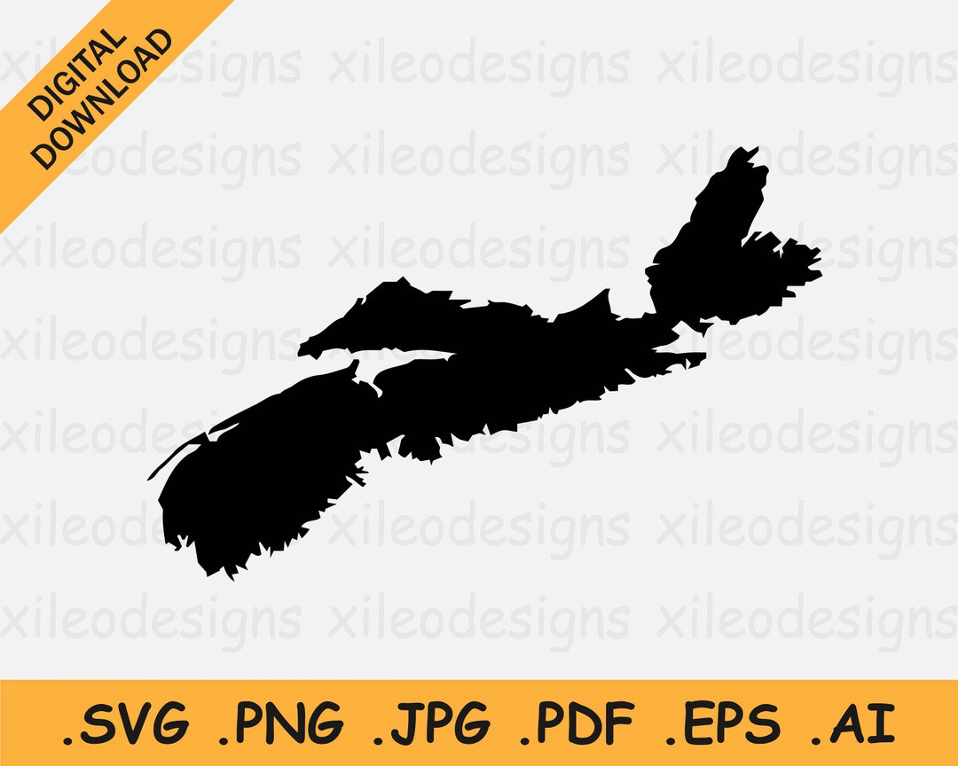 Nova Scotia Canada Map SVG, Canadian Province Border Boundary Shape ...