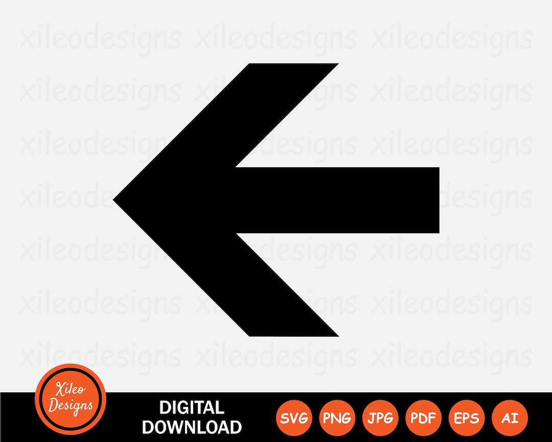 Left Arrow Icon SVG Pointer Point Arrowhead West Route Sign Symbol ...