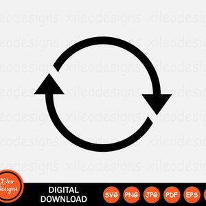 Cycle Icon SVG - Rotate Spin Around Round Refresh Reload Reset Recycle ...