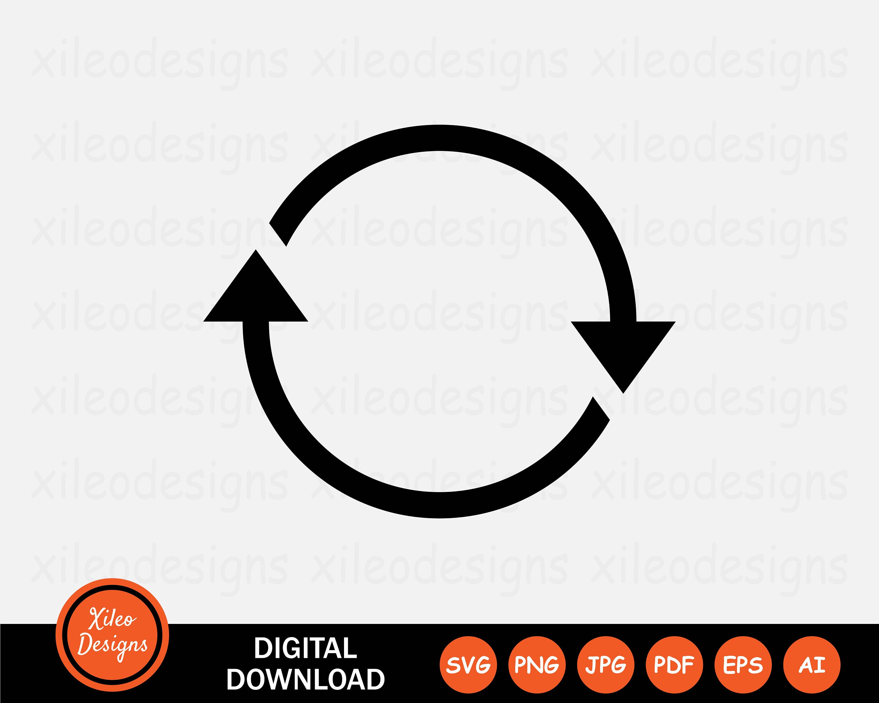 Cycle Icon SVG Rotate Spin Around Round Refresh Reload Reset Recycle ...
