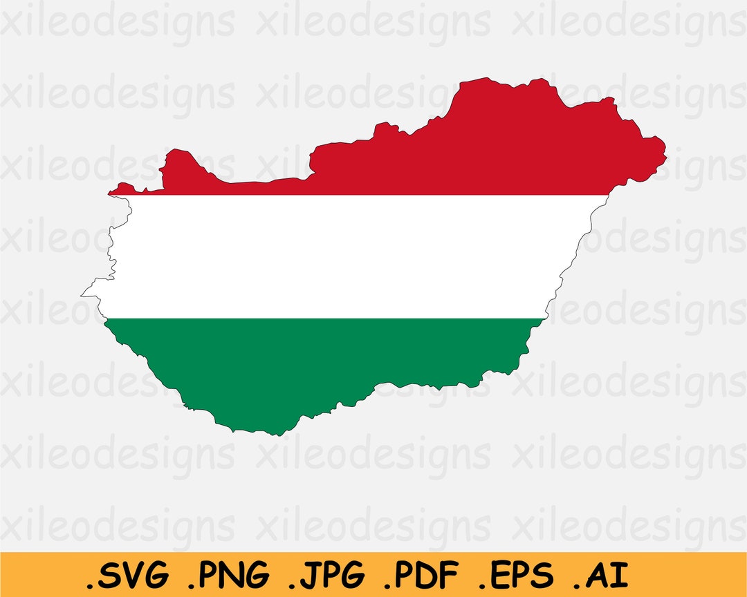 Hungary Flag Map SVG - Hungarian Cricut Cut File, Country Nation ...