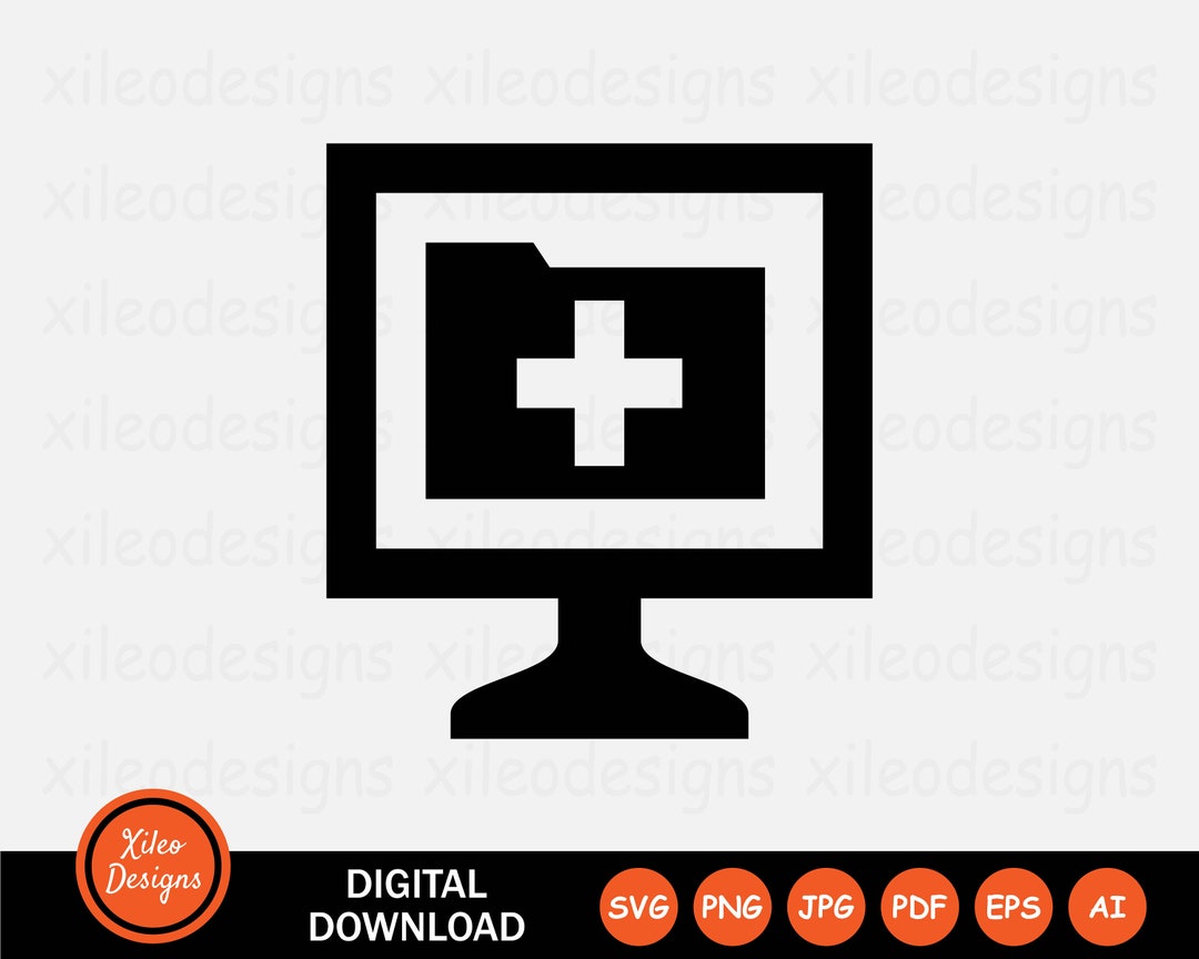 Electronic Health Record Icon SVG - Medical Patient Information Folder ...