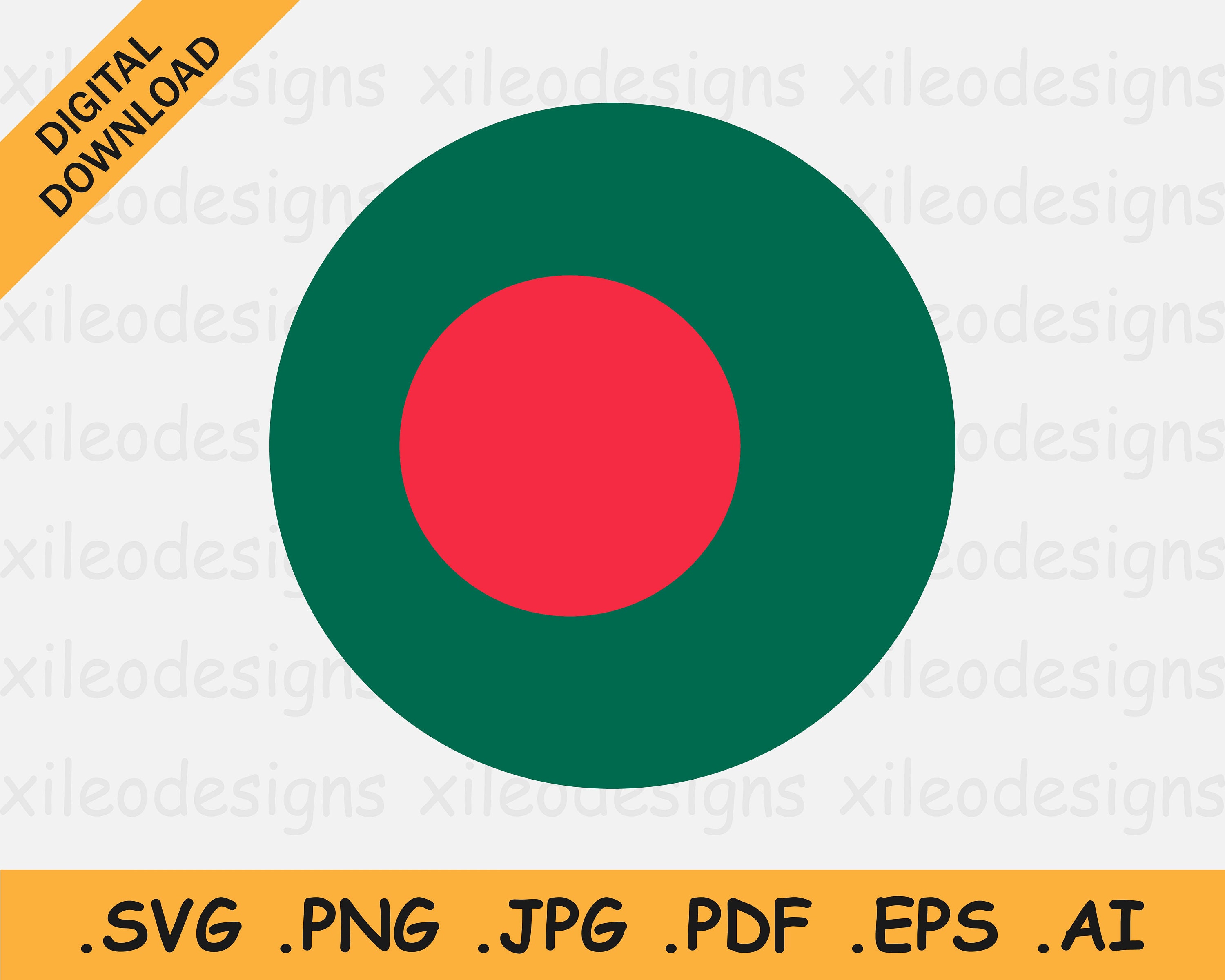 Bangladesh Round Flag SVG - Bangladeshi Circular Banner, National ...