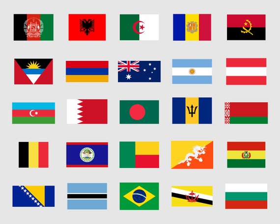 Banderas De Países Individuales Con Nombres