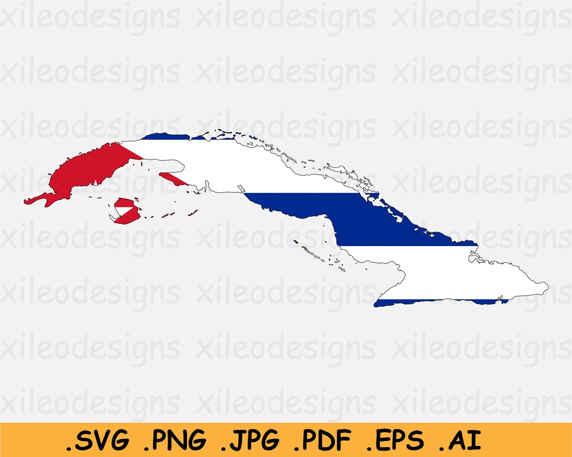 Kuba Flagge Karte SVG, Kuba SVG Cricut Cut File, Karibik Land Nation ...