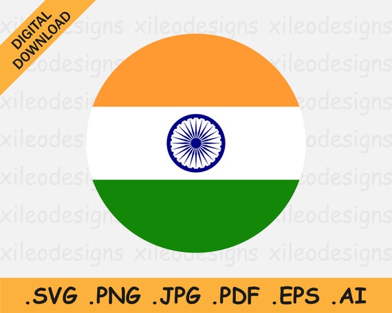 India Round Flag SVG Indian Circular Banner National Circle - Etsy