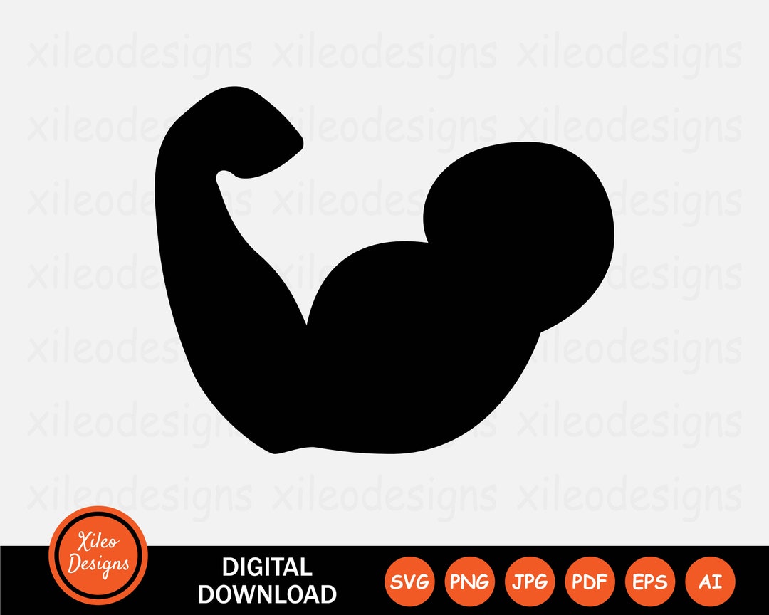Bicep Icon SVG Arm Muscle Strong Muscular Bodybuilding Sign Symbol ...