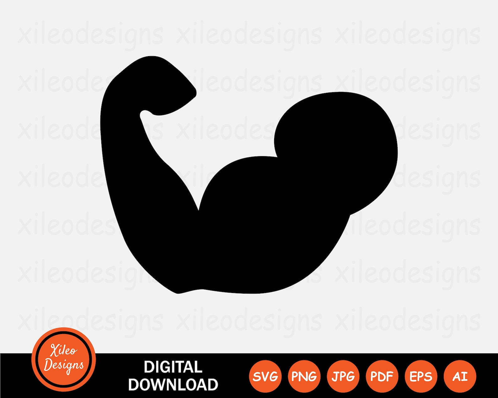Bicep Icon SVG Arm Muscle Strong Muscular Bodybuilding Sign Symbol ...