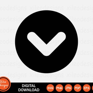 Round Down Arrow Icon SVG Download Load Circle Pointer Png Jpg Eps Ai ...