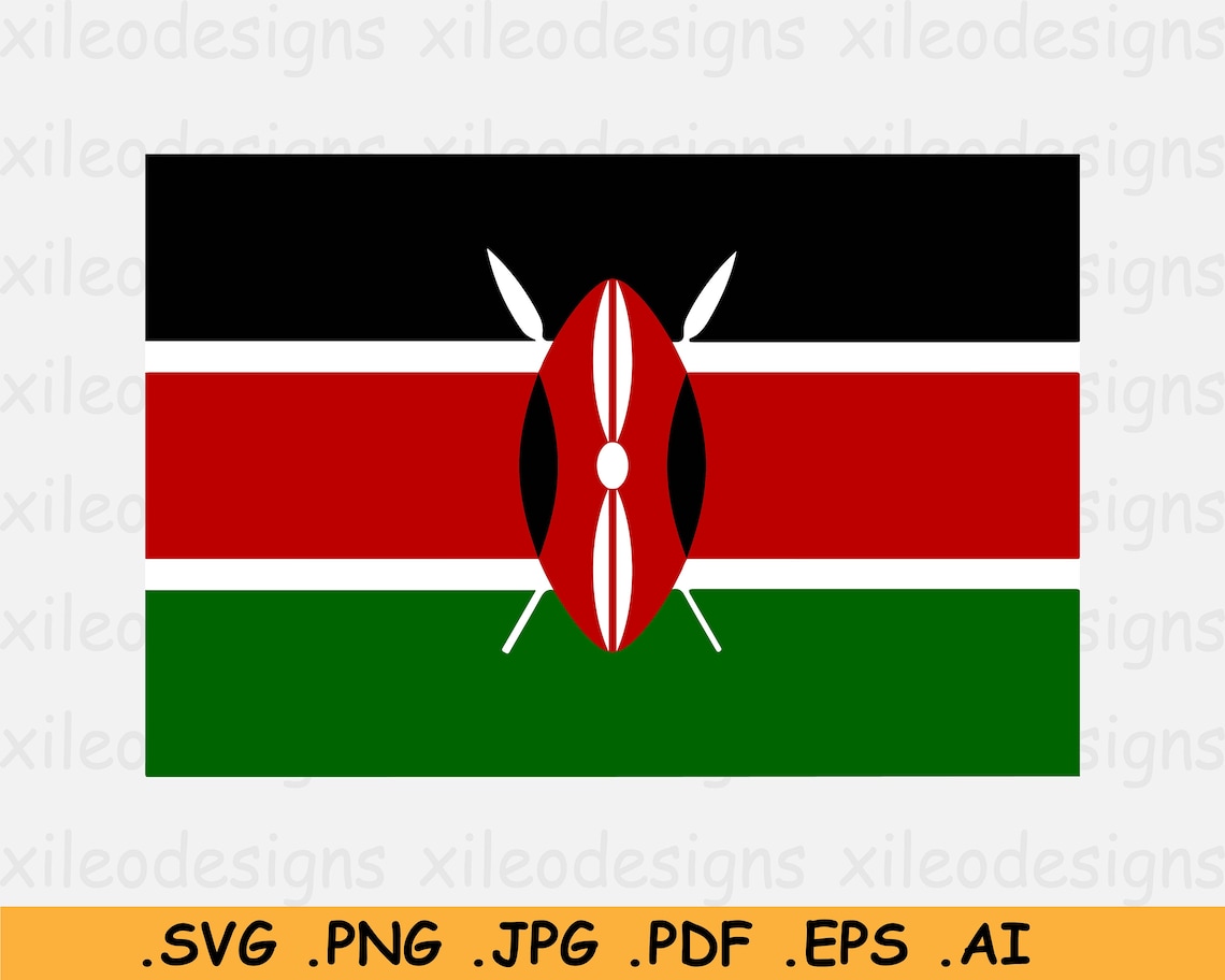 Kenya National Flag SVG, Kenyan Nation Country Banner, Cricut Cut File ...