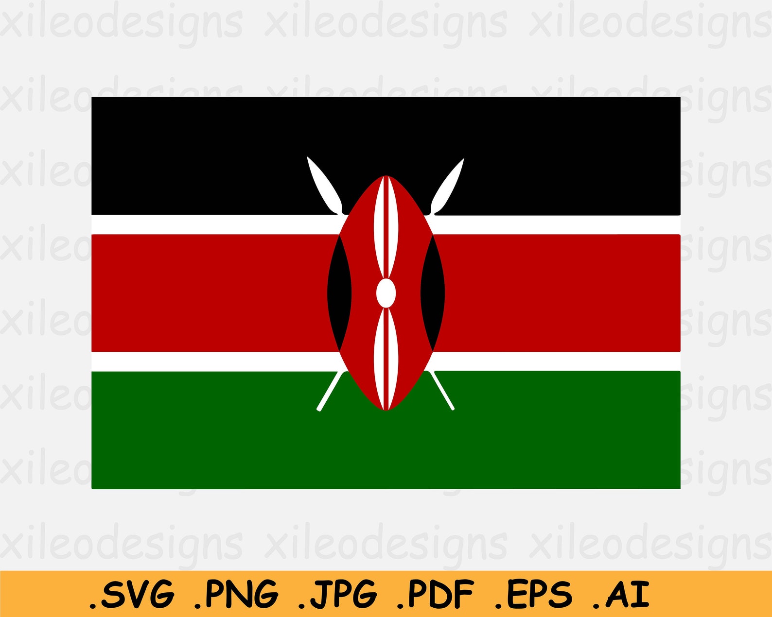 Kenya National Flag SVG Kenyan Nation Country Banner Cricut - Etsy