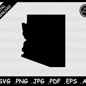 Arizona Map SVG, AZ USA State Boundary Border, Arizonan United States ...