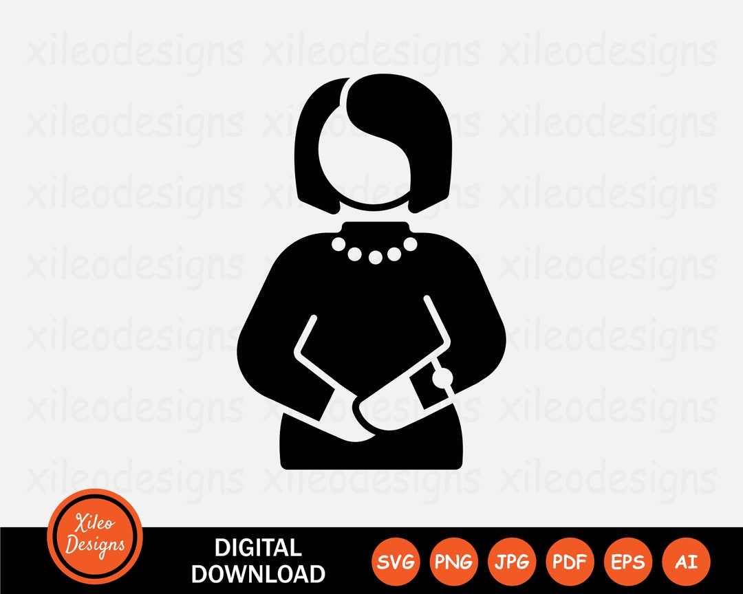 Formal Woman Standing Icon SVG - Stand Pose Posture Interview Presenter ...