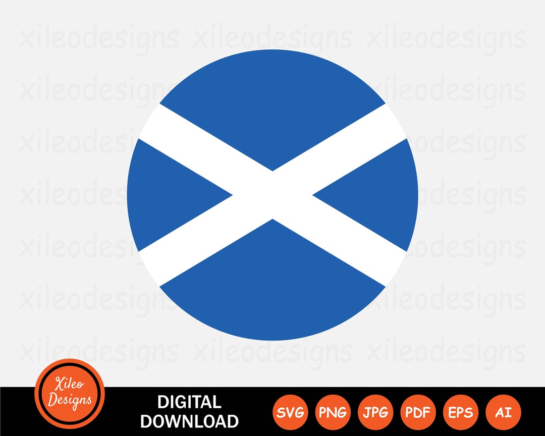 Scotland Round Flag SVG Scottish Scott UK Circle Round Sign Symbol ...