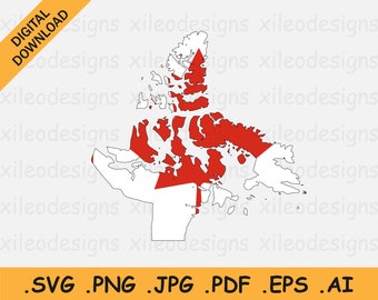Nunavut Map Svg - Etsy