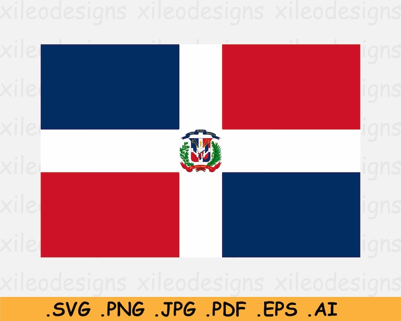 Dominican Republic National Flag SVG Nation Country Banner - Etsy