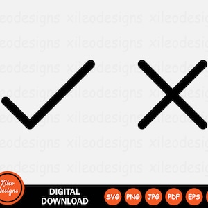 Right and Wrong Icon SVG Tick Cross Correct Incorrect Sign Symbol ...