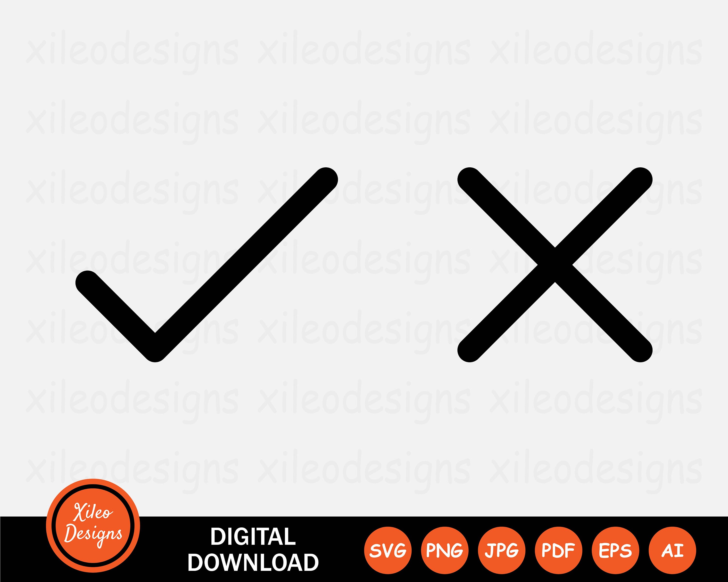 Right and Wrong Icon SVG Tick Cross Correct Incorrect Sign Symbol ...