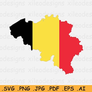 Belgium Map Flag SVG - Map of Belgium, Belgian National Flag, Belgium ...