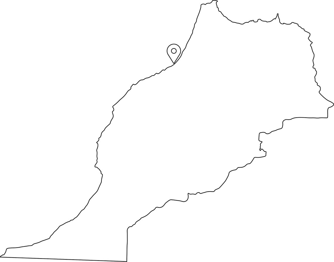 Rabat Morocco Map Capital City Country Location Pin Black White ...