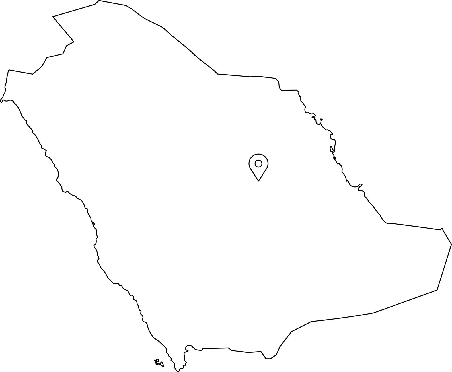 Riyadh Saudi Arabia Map Capital City Country Location Pin Black White ...
