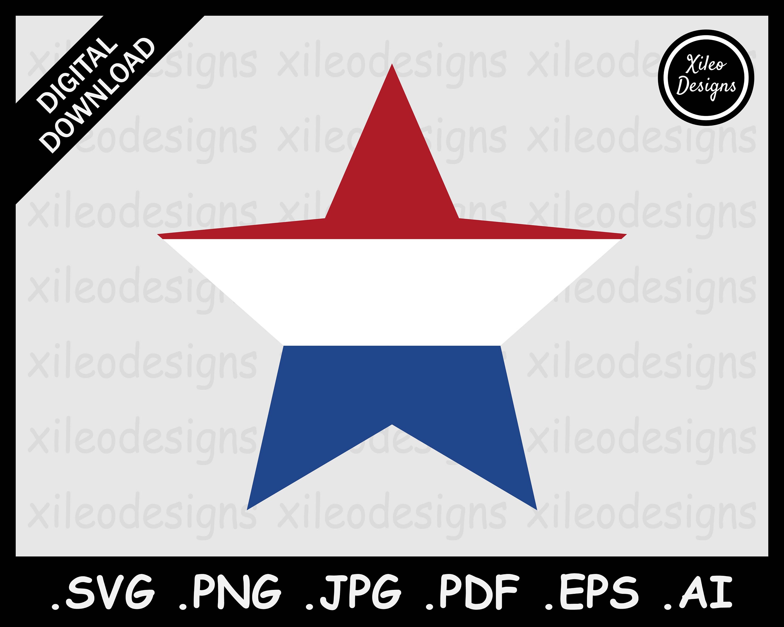 Netherlands Star Flag SVG Dutch Star Shape Flag Country - Etsy