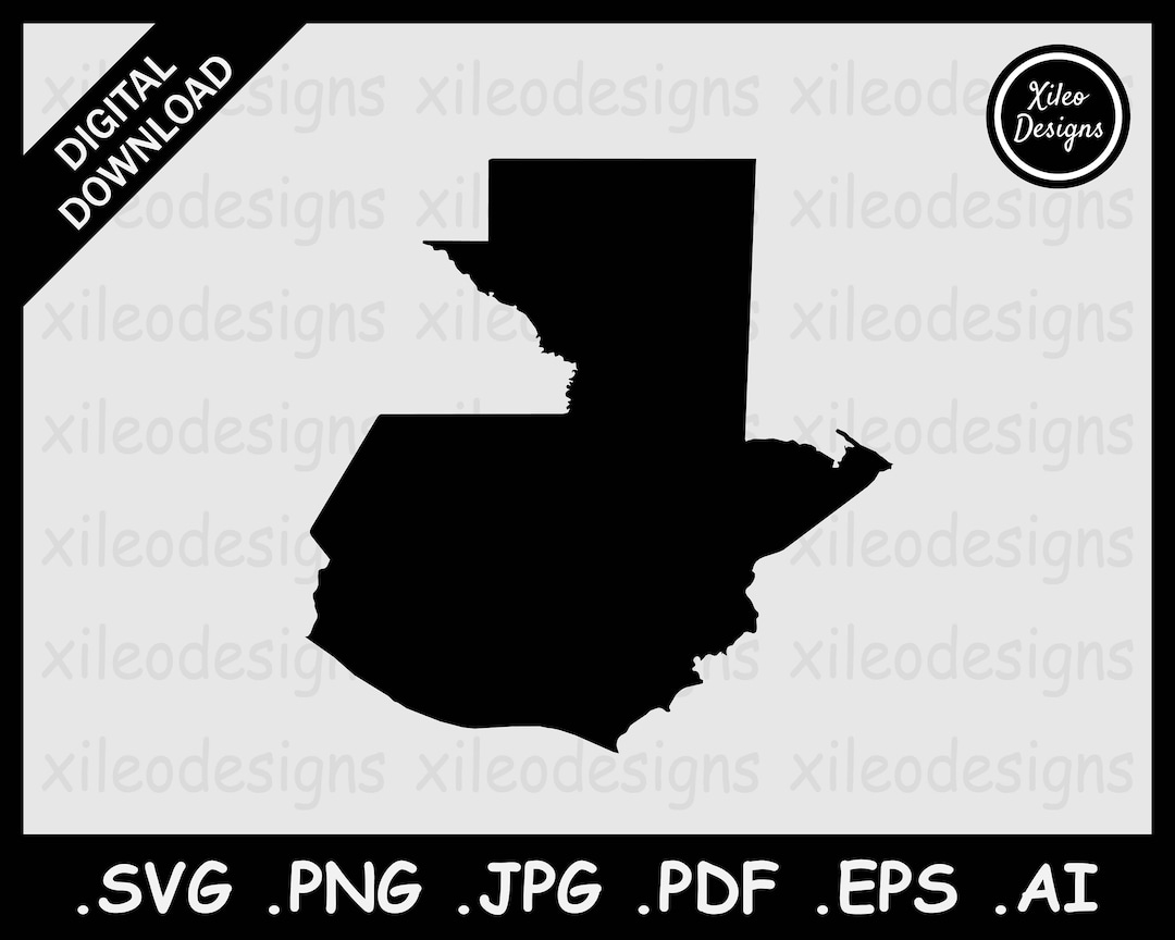 Guatemala Map SVG, Guatemalan Country National Border Boundary, Black ...
