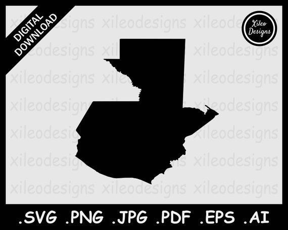 Guatemala Map SVG Guatemalan Country National Border - Etsy