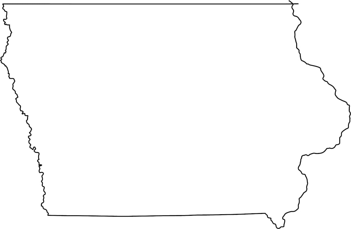 Iowa Map SVG IA USA United States of America Us Black and - Etsy