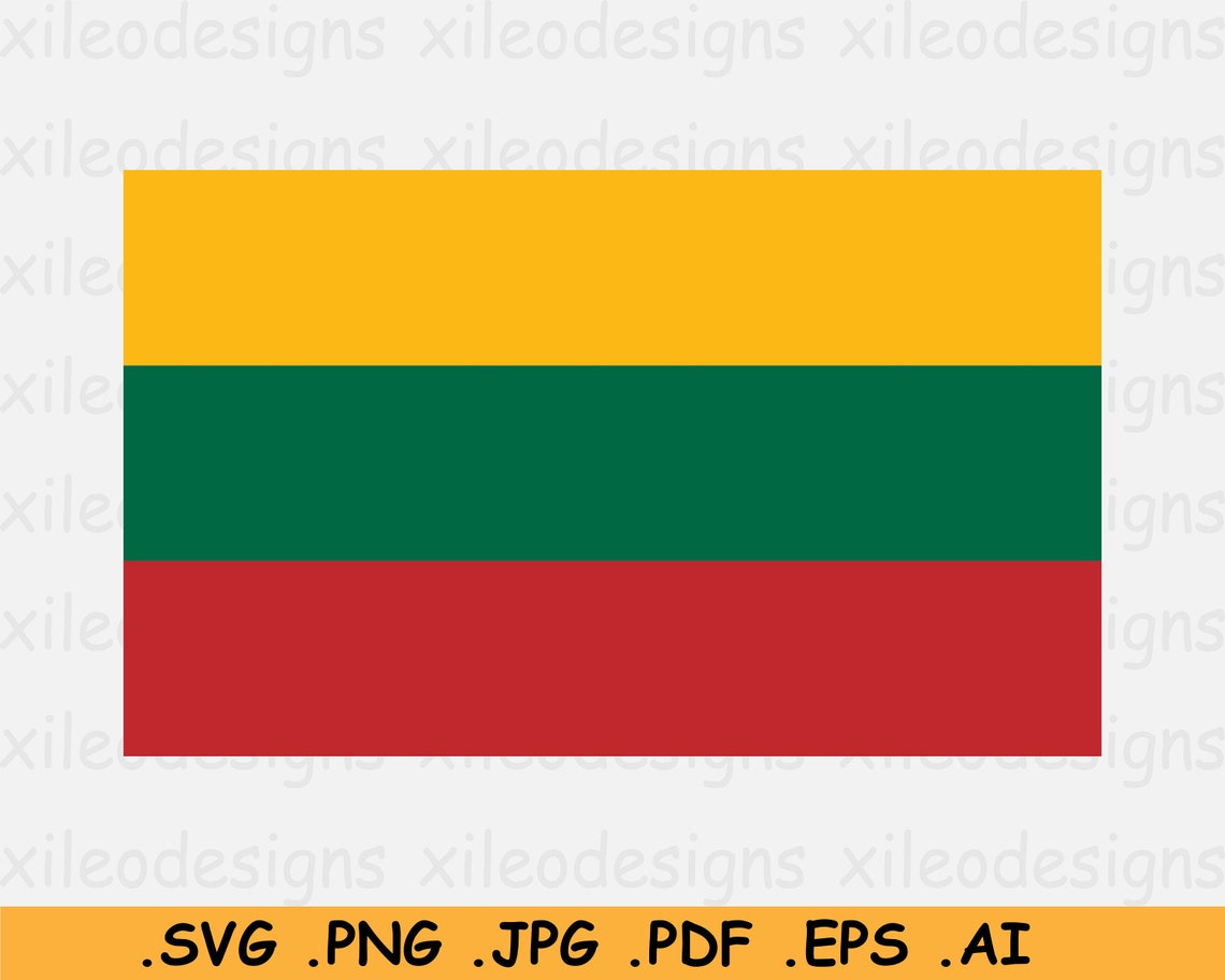 Lithuania National Flag SVG Lithuanian Nation Country Banner | Etsy