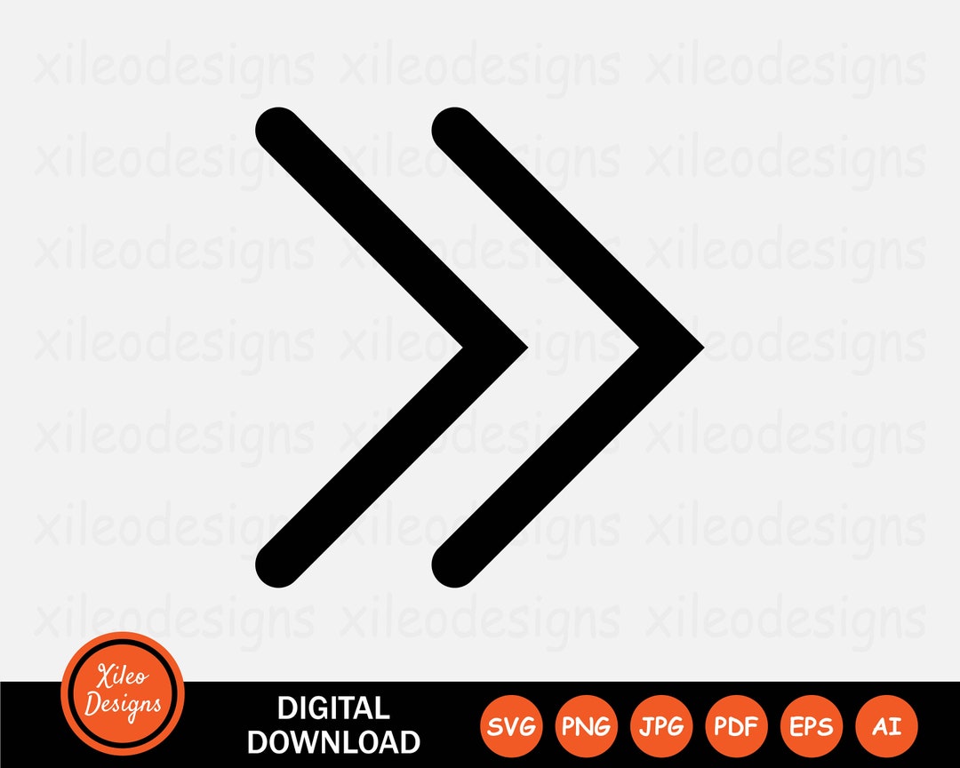 Double Right Icon SVG Direction Navigation Path Route Graphic Vector ...