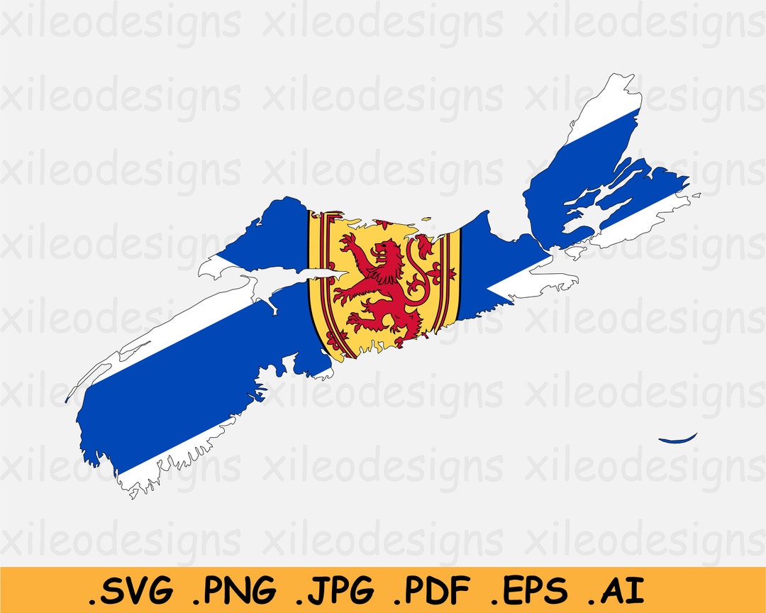 Nova Scotia Map Flag SVG, N.S Canada, Canadian Province, Border ...