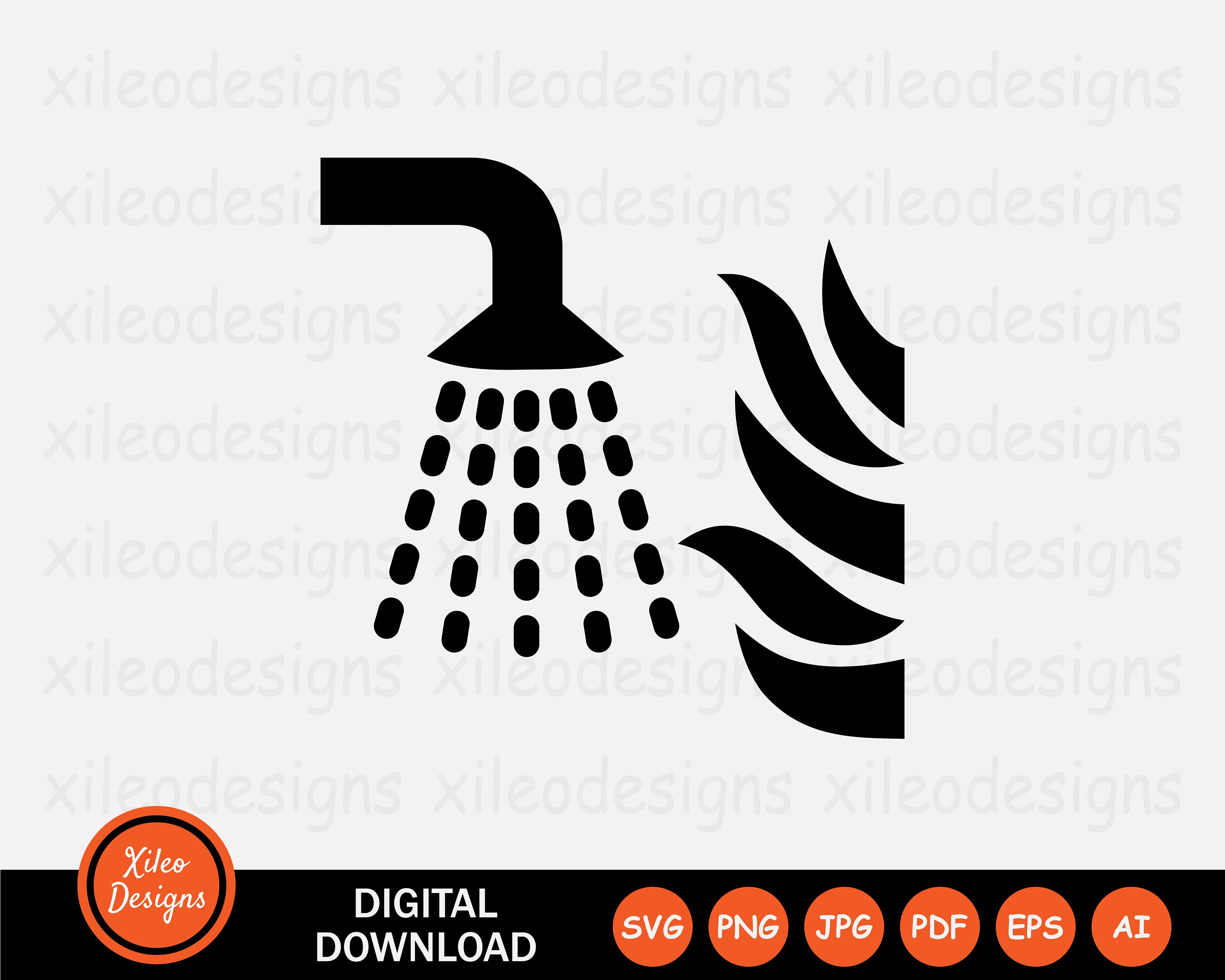 Fire Sprinkler SVG Flame Spray Water Sprinkle Suppression System Sign ...