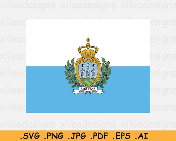 San Marino Flag SVG Sammarinese National Nation Country - Etsy