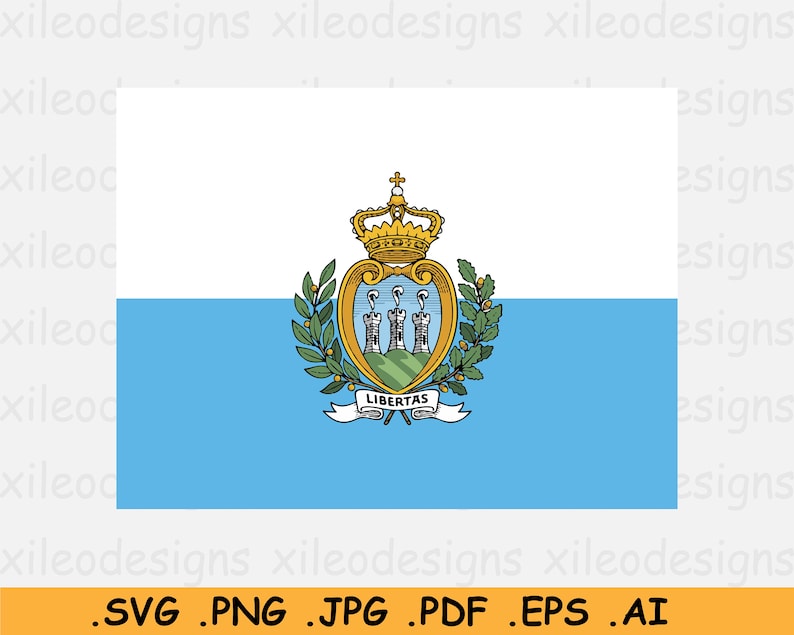 San Marino Flag SVG Sammarinese National Nation Country - Etsy