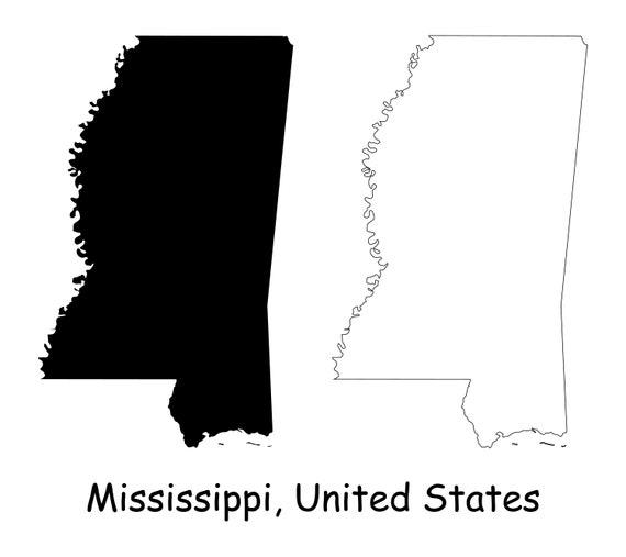 Mississippi Map SVG MS USA United States of America Us | Etsy