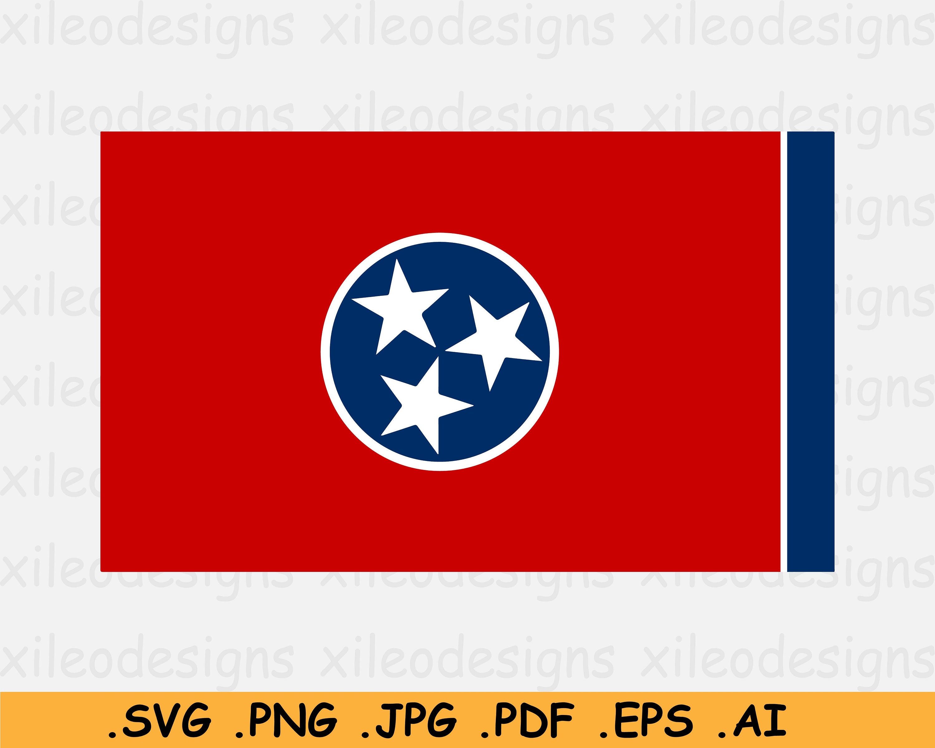 Tennessee Flag SVG - TN U.S USA State Banner, Cricut Cut File, American ...