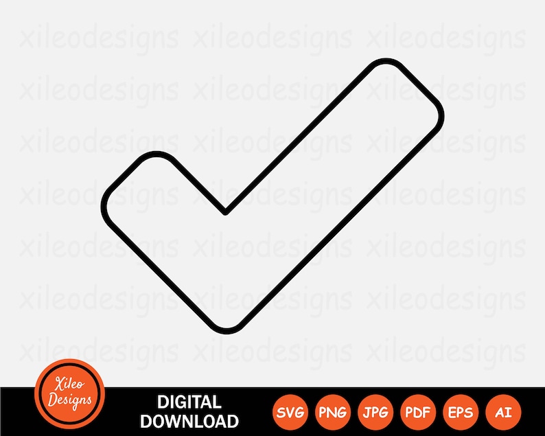 Tick Line Icon SVG Correct Right Approve Confirm Mark Graphic Vector ...