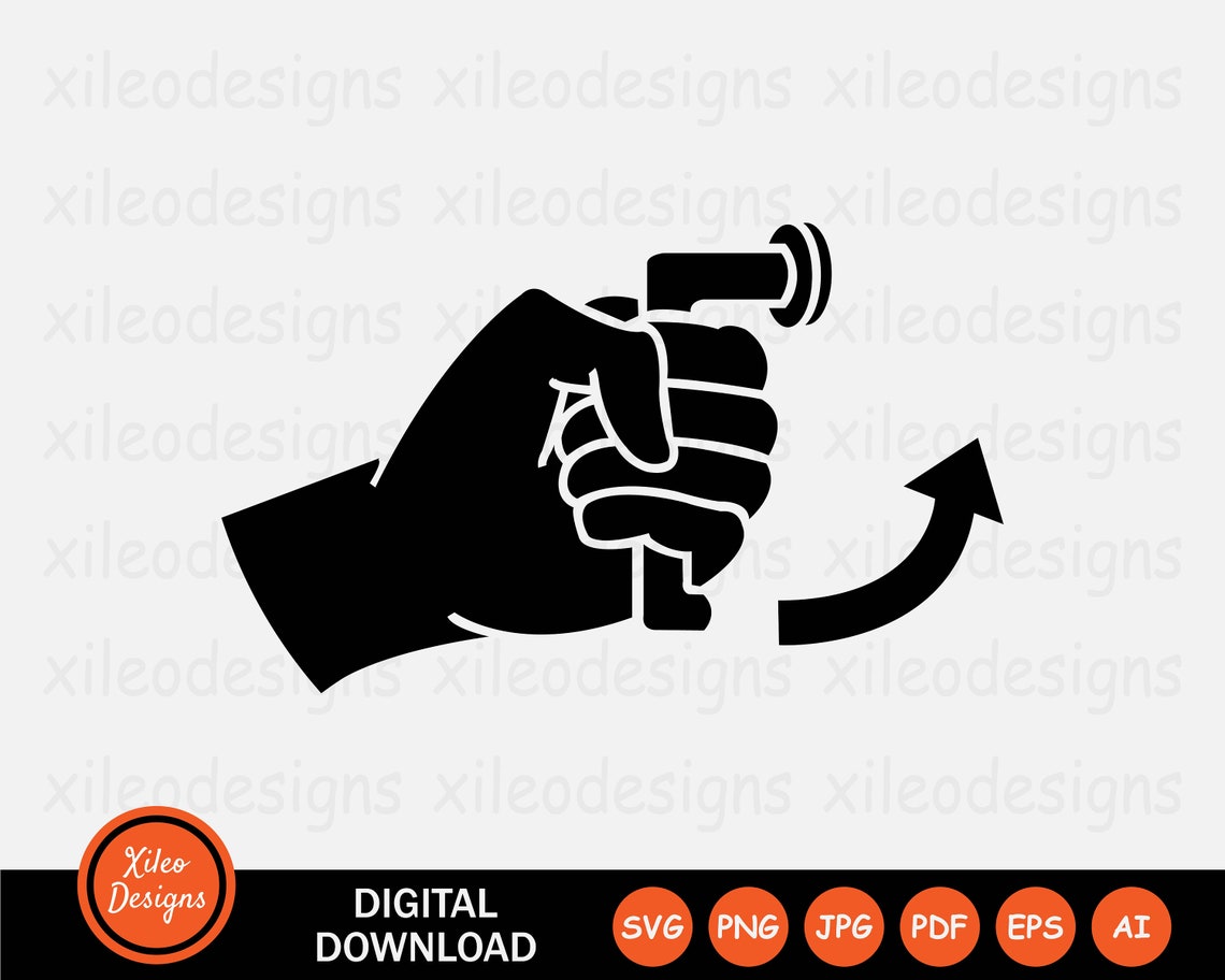 Turn Handle Icon SVG Open Close Door Hatch Opening Closing Turning ...