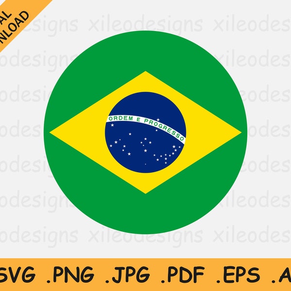 Brazilian Flag Circle Svg - Etsy
