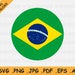 Brazil Round Flag SVG - Brazilian Circular Banner, National Circle ...
