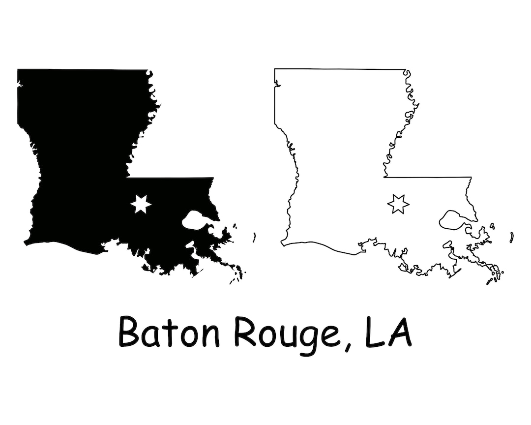 Baton Rouge Louisiana LA Capital City Location on a State Map US ...