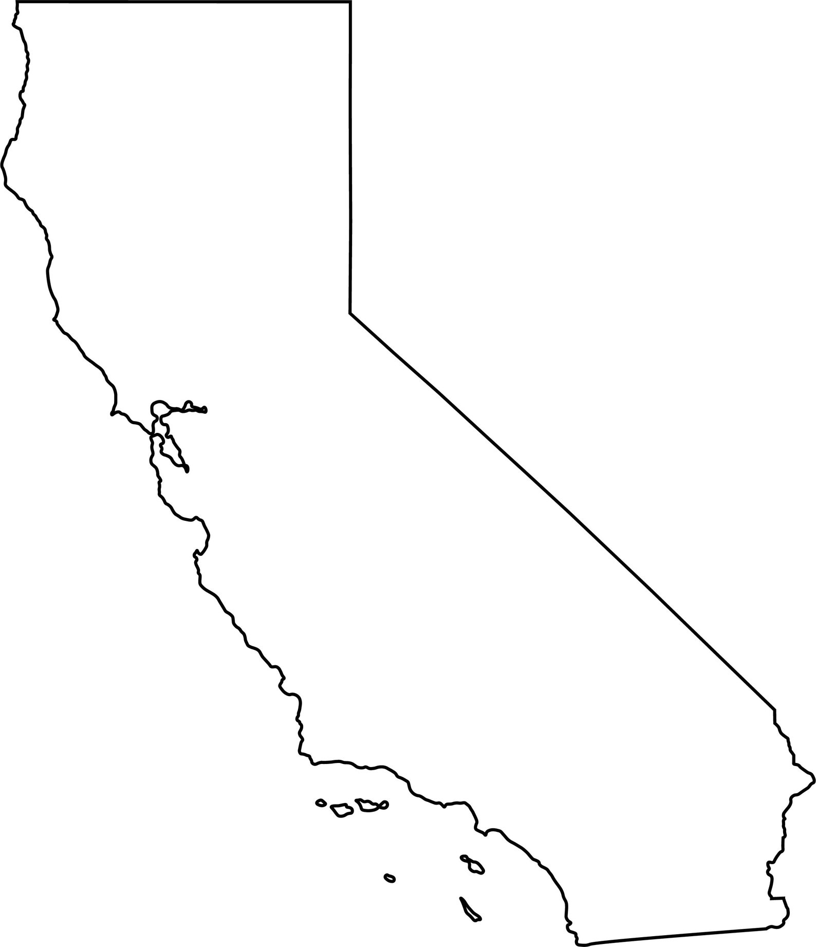 California Map SVG CA USA United States of America us Black | Etsy